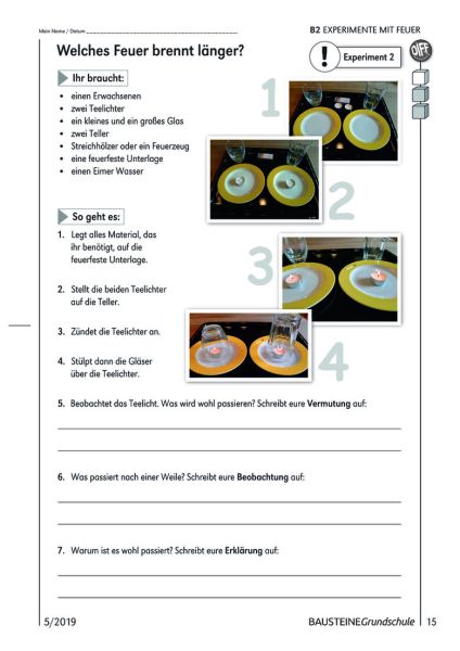 Experimente mit Feuer | Bausteine Grundschule | Sachunterricht ...