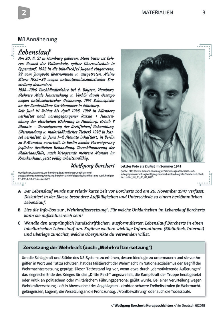 Wolfgang Borchert Steckbrief Pdf
