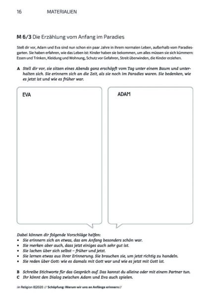 Der zweite Schöpfungsbericht: Adam und Eva | MEIN FACH - Religion Sek I ...
