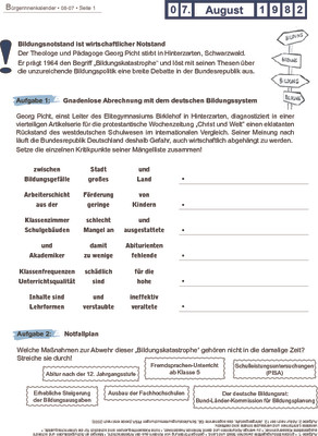 Georg Picht - 08.07.1982 | Arbeitsblätter Online