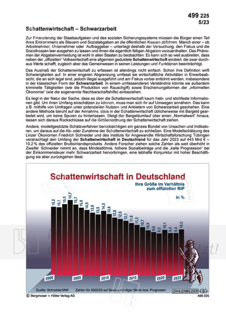 Schattenwirtschaft - Schwarzarbeit | Zahlenbilder | Politik ...