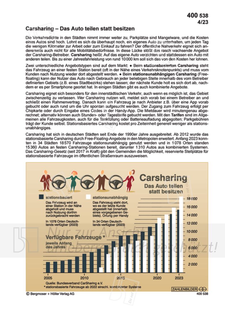 Carsharing - Das Auto teilen statt besitzen | Zahlenbilder | Politik ...