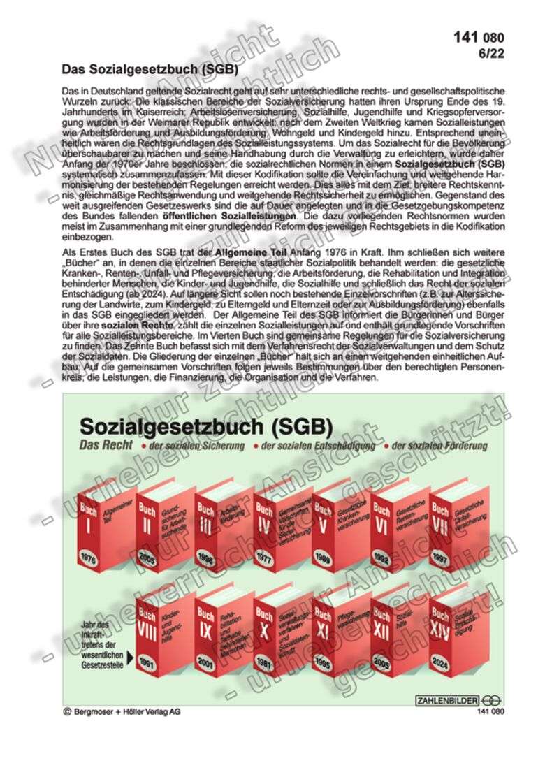 Das Sozialgesetzbuch | Zahlenbilder | Politik | Sekundarstufe II | Arbeitsblätter Online