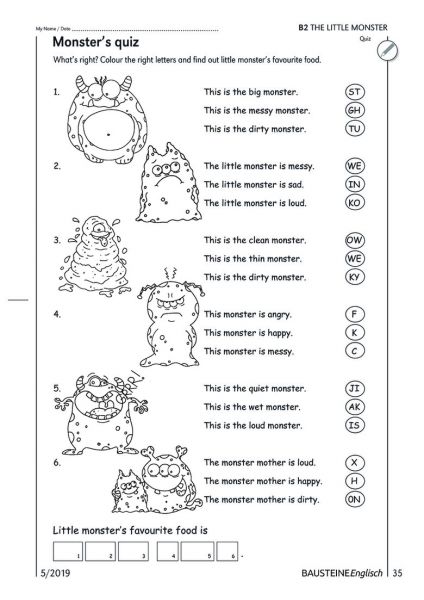The little monster | Arbeitsblätter Online